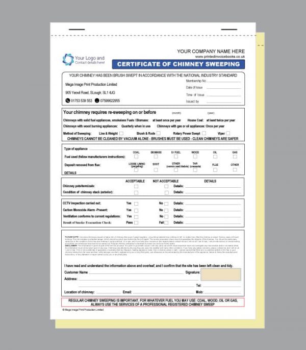What is a Chimney Sweep Certificate? - PrintedInvoiceBooks