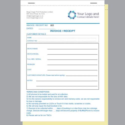 Bakery Cake Order Receipt A5 - Printed invoice books
