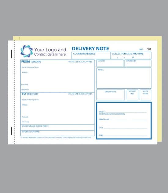 Personalised Delivery Note Book | PrintedInvoiceBooks