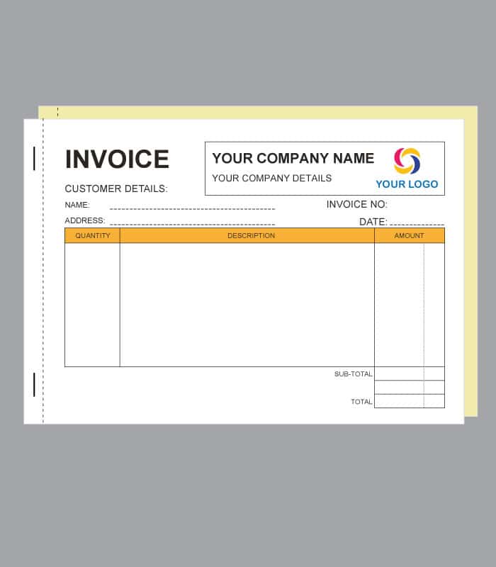 NCR Invoice Book A5 Landscape - Printed invoice book