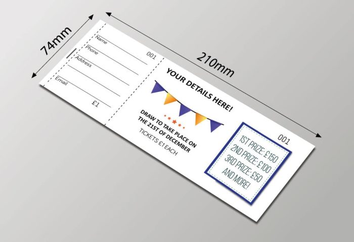 Personalised Raffle Tickets Printing, In Full Colour