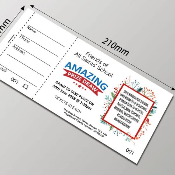 Personalised Raffle Tickets Printing, In Full Colour